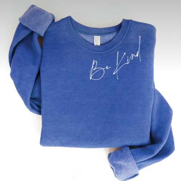 Oat Collective | Tops | Oat Collective Blue Be Kind Sweatshirt Nwt ...